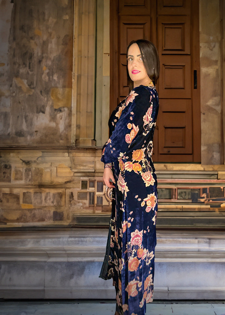 Garden Of Eden Crushed Velvet Long Duster – Shirl Clark Collection